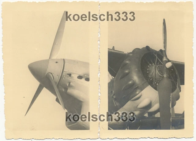 2 FOTOS LUFTWAFFE Stuka Flugzeug Propeller Motoren Ju 87 und Hs 123 EUR ...