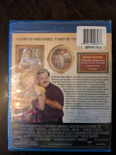 BERNIE (BLU-RAY DISC, 2012) MacLaine Black McConaughey - New Factory ...