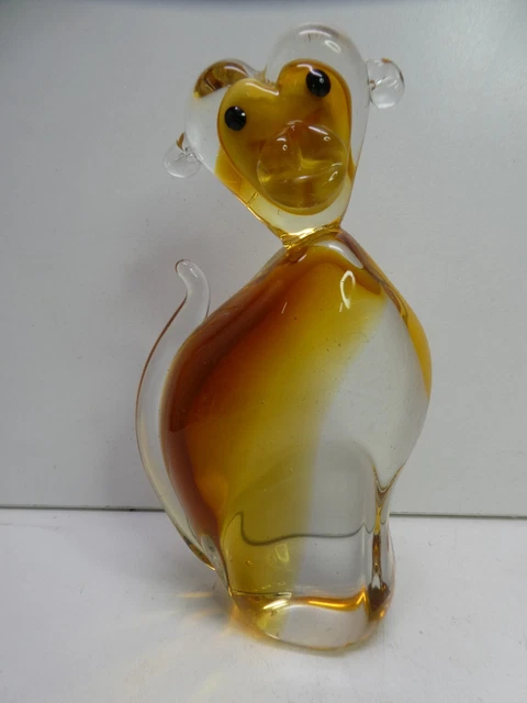 CASED ART GLASS Monkey Statue Sculpture Studio Art Vintage $89.00 ...
