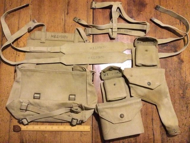 PRE WW2 BRITISH /|\ 1930 MECo Officers Commercial Webbing Equipment ...