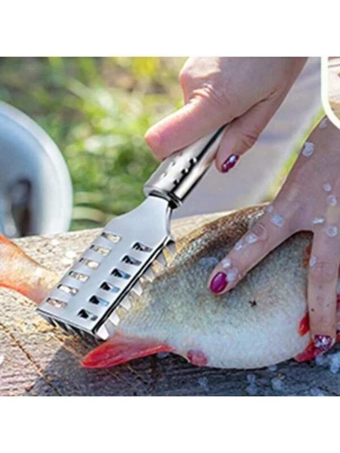 STAINLESS STEEL FISH Scale Remover Scaler Descaler Scraper Peeler ...