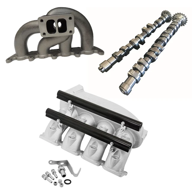 VW MKIV GTI T3 twin scroll turbo manifold + Cast Aluminum Intake ...