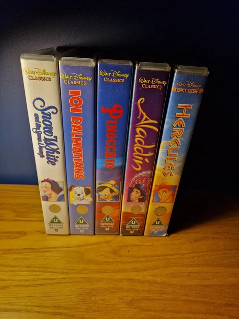DISNEY CLASSICS VHS Bundle Snow White Aladdin £2.99 - PicClick UK