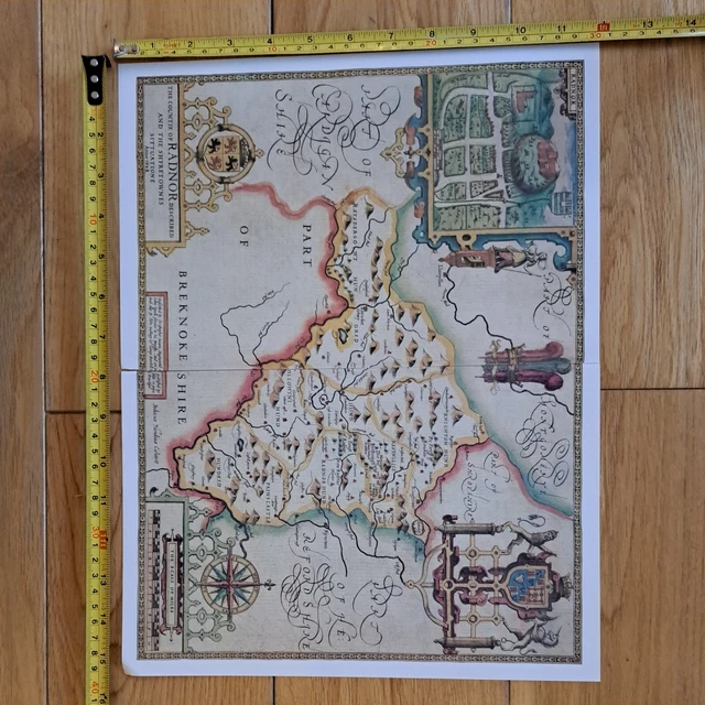 TUDOR MAP OF Radnorshire by John Speed £3.99 - PicClick UK