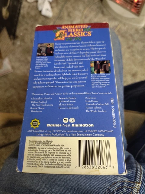 ANIMATED HERO CLASSICS thomas edison and the electric light VHS £2.68 ...