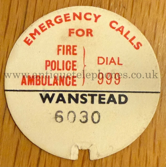 GENUINE GPO TELEPHONE dial label WANSTEAD 6030 BB £6.96 - PicClick UK