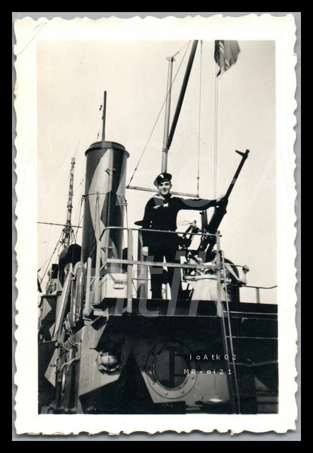 FOTO, WK2, T.EISENHUT 34.Minensuchfl., Matrose am MG, Camo-Schiff ...