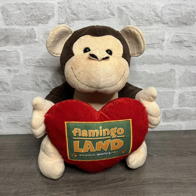 FLAMINGO LAND MONKEY Soft Toy Wild Animal Posh Paws Red Heart £9.99 ...