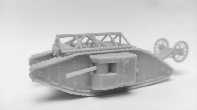 BRITISH WW1 MARK I "MALE" TANK 3D printed in Resin SCALE 1 / 100TH ...