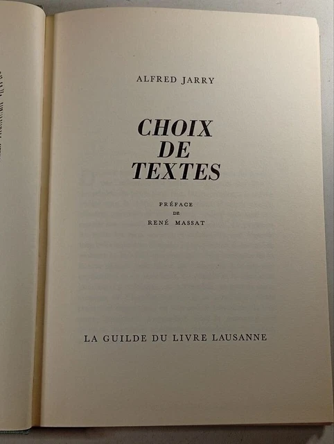 CHOIX DE TEXTES Exemplaire Numéroté N. 2823 | Alfred Jarry | Bon état ...