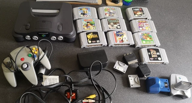 RARE CONKERS BAD fur day Nintendo 64 console + 10 games + accessories ...