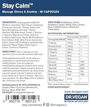 STAY CALM SUPPLEMENT | Stress and Anxiety Relief | Ashwagandha KSM 66 ...