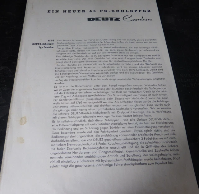 DEUTZ COMBINE EIN Neuer 45 PS Schlepper EUR 9,99 - PicClick DE
