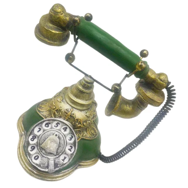 VINTAGE DIAL TELEPHONE Prop Retro Rotary Model Resin Crafts Home ...