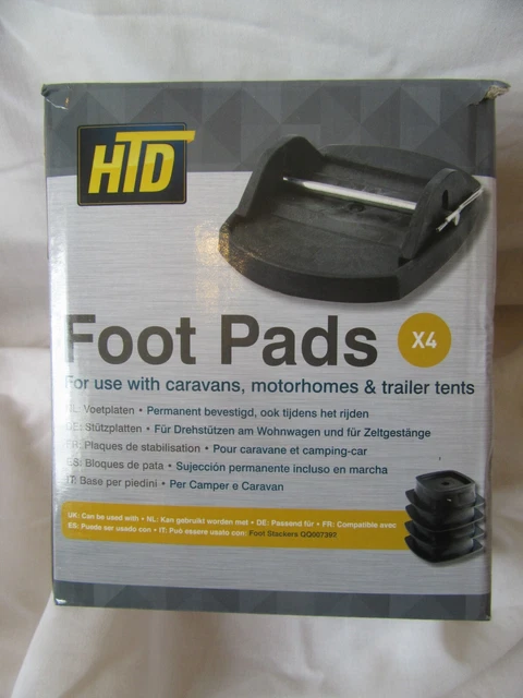 4 X HTD Caravan Trailer Tent Motorhome Corner Steady Foot Pads ...