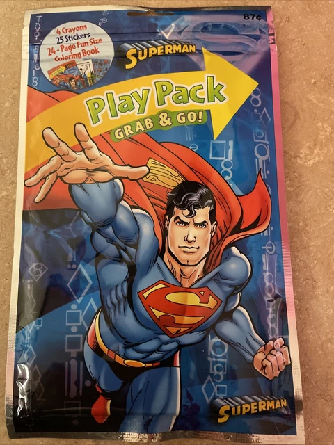 SUPERMAN PLAY PACK livre de coloriage crayons et autocollants NEUF EUR ...