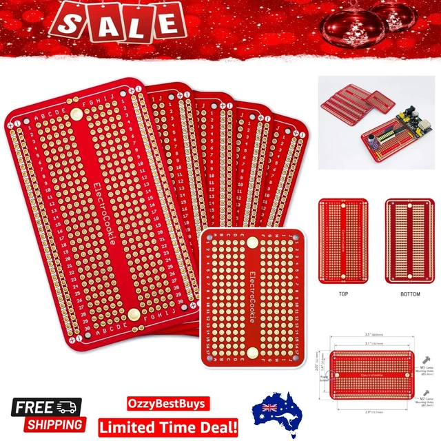 PROTOTYPE PCB SOLDERABLE Breadboard for Electronics Projects Compatible ...