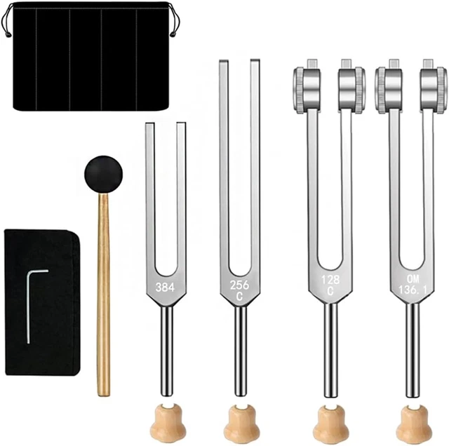 TUNING FORKS, 4PCS Tuning Fork Set Om136.1Hz, C128Hz, C256Hz, 384Hz ...