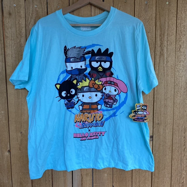 SHONEN JUMP NARUTO Shippuden X Hello Kitty & Friends Blue Shirt Size ...
