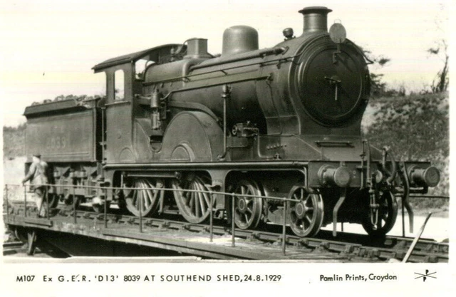 1971 POSTCARD LNER ex-GER D13 Class 4-4-0 No 8039 at Southend shed 1929 ...