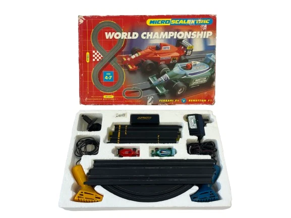VINTAGE MICRO SCALEXTRIC World Championship Ferrari F1 Vs Benetton F1 ...