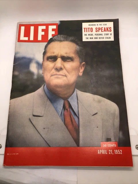 VINTAGE LIFE MAGAZINE April 21, 1952 Tito Speaks The Inside Personal ...
