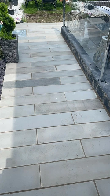 KANDLA GREY SAWN Honed Smooth Indian Sandstone Plank Paving Slabs ...