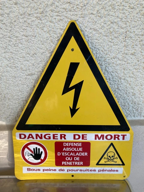 ANCIENNE PLAQUE DANGER De Mort Panneau Tole Litho Deco Loft Industriel ...