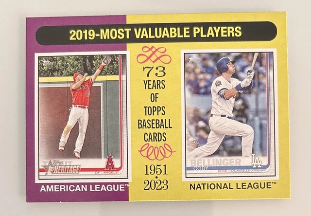 2024 TOPPS HERITAGE Baseball Most Valuable Players 2019 #211 Trout ...