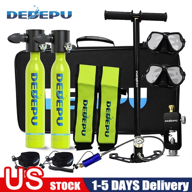 0.5L MINI SCUBA Diving Case Kit Oxygen Tank Pump Equipment Underwater ...