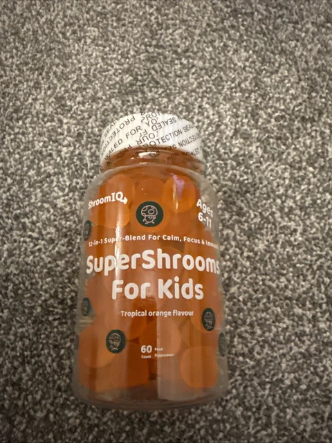 SHROOM IQ SUPERSHROOMS 12-In-1 For Kids 60 Gummies Tropical Orange Age ...