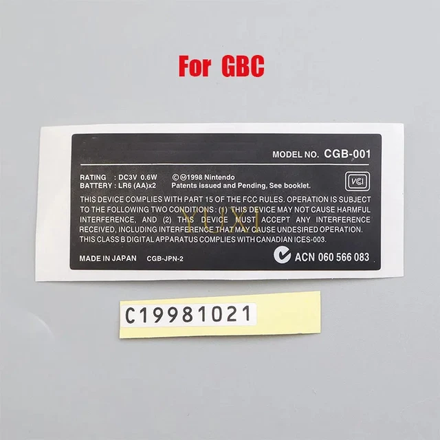 JAKESPECIAL – NINTENDO Game Boy Replacement Sticker Set EUR 43,19 ...