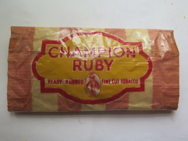 CHAMPION RUBY READY RUBBED FINE CUT TOBACCO POUCH c1930s BRITISH ...