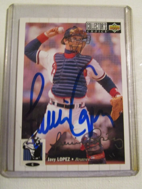 AUTOGRAPHIÉ 1994 COLLECTOR'S Choice Argent Signature Javy Lopez Atlanta ...