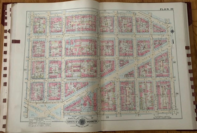 ORIG 1956 WASHINGTON Dc 4Th St To 11Th St & C St To Massachusetts Av ...