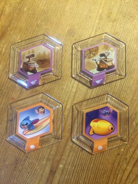 DISNEY INFINITY - Wall-E Stitch Surfboard + Blaster x 4 power disc ...
