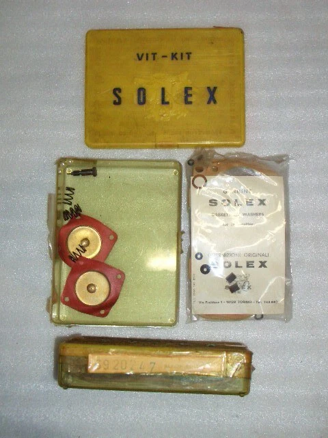 SOLEX KIT REVISIONE EPOCA CARBURATORE ABARTH GIANNINI originale nuovo ...