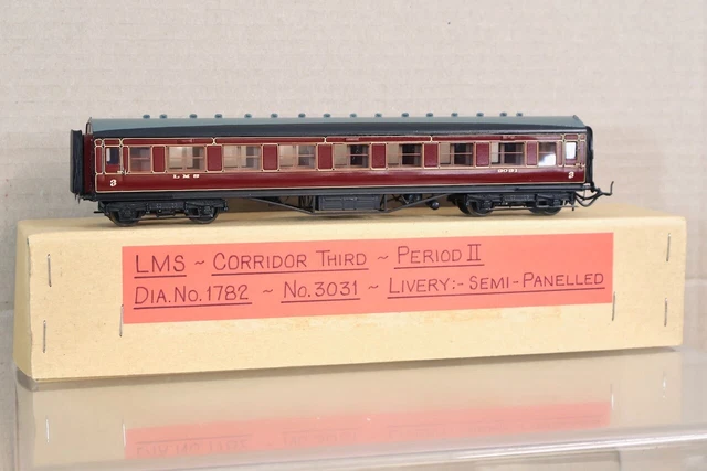 COMET MODELS KIT BUILT LMS MAROON 3rd CLASS CORRIDOR COACH 3031 GODDARD ...
