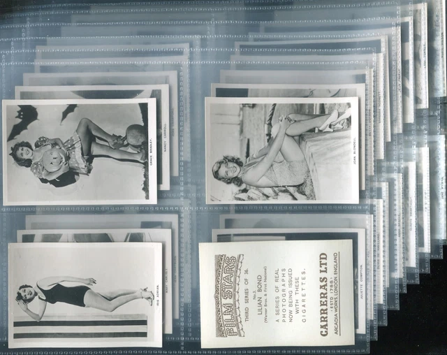 TOBACCO CARD SET, Carreras, FILM STARS Photos, Actress,Pinups,XL,3rd Series,1937 £10.60 ...