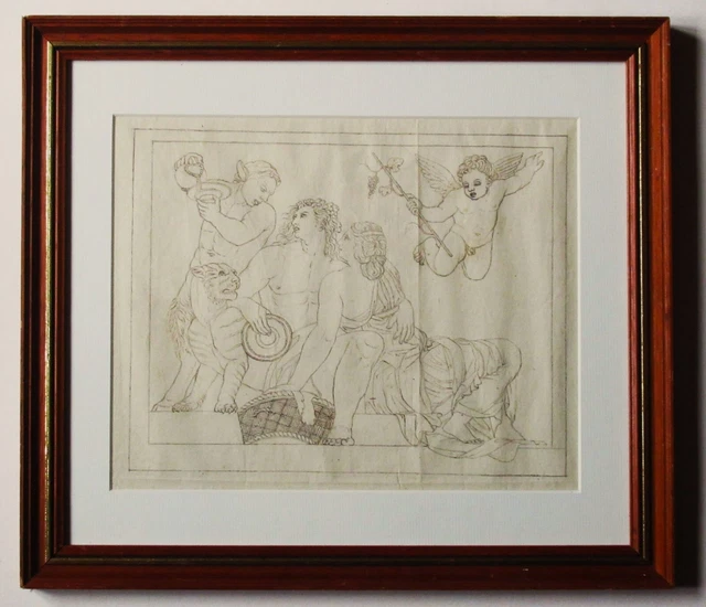 ORIGINAL ANTIQUE PEN and ink Old Master drawing c1780, Samuel Woodforde ...
