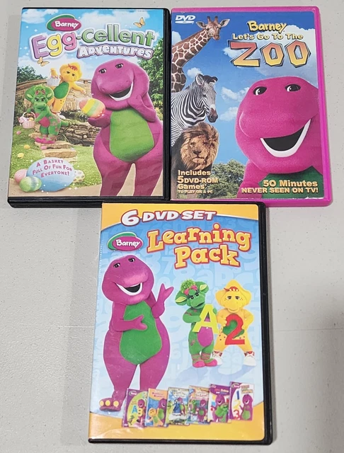 BARNEY DVD LOT (7 Total discs) ZOO, Easter Egg-cellent Adventures, ABCs ...