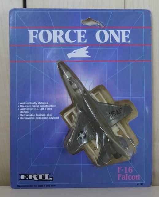 ERTL FORCE ONE F16 Fighting Falcon On Factory Sealed Card 1989 EUR 46 ...