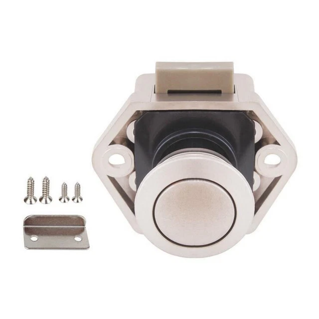 PUSH BUTTON CATCH Pop Up Lock Knob Latch Cupboard Camper RV Caravan ...