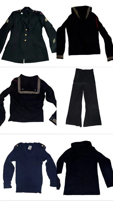 VINTAGE WWII UNIFORM 6 Pcs! Pants Top USN Sailor Wool Sweater Military ...