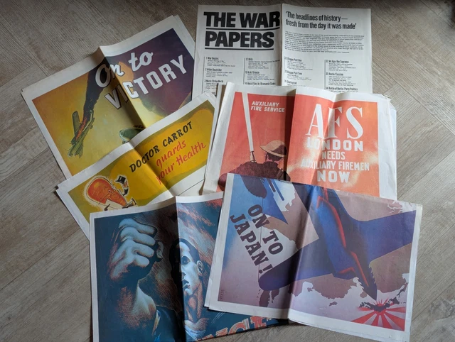 THE WAR PAPERS ‘Wartime 1940s’ Posters x 6 ~ Replicas, 1980s? D Day ...