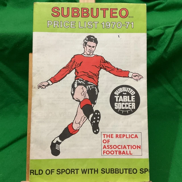 VINTAGE SUBBUTEO PRICE list 1970 - 1971 unused with full soccer chart £ ...