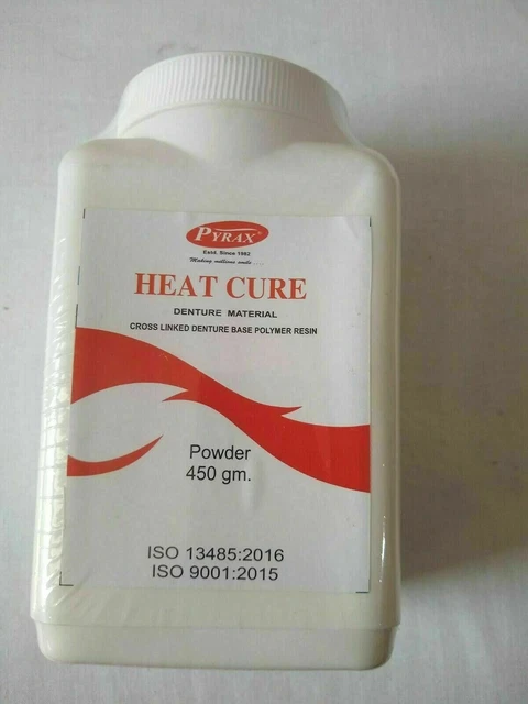 PYREX HEAT CURE Material Powder for Acrylic, Full & Partial Dentures ...