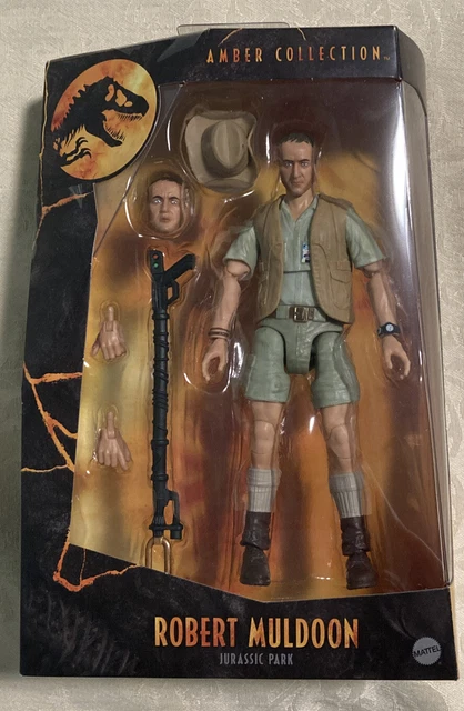 FIGURINE ARTICULÉE MATTEL Jurassic Park Amber Collection Robert Muldoon ...