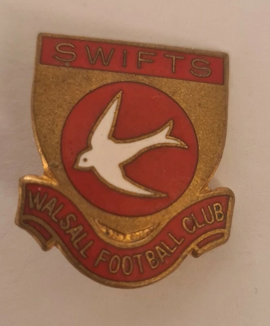 RARE OLD WALSALL Football Club Swifts Football Club Pin Badge (LT7) £9. ...
