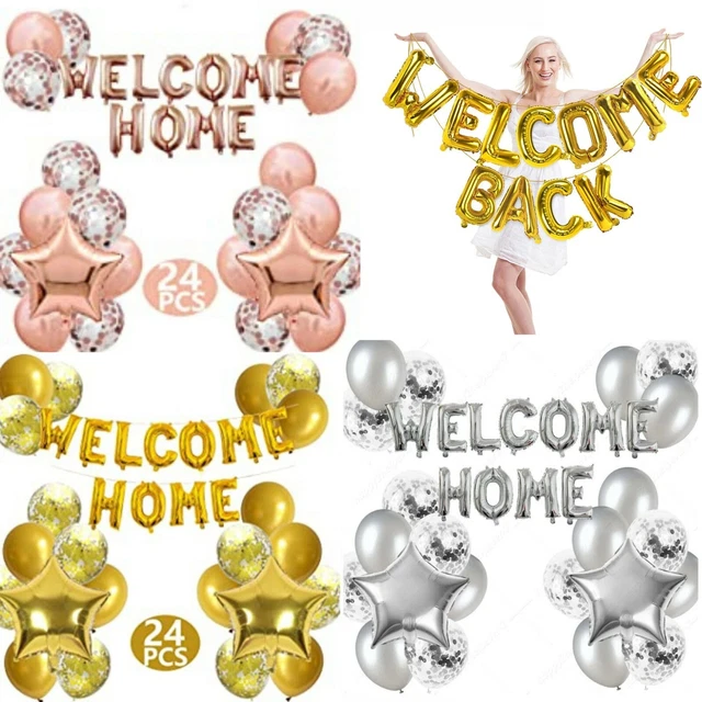 WELCOME BACK & Home Letters Foil Balloons Family Reunion Party Confetti ...